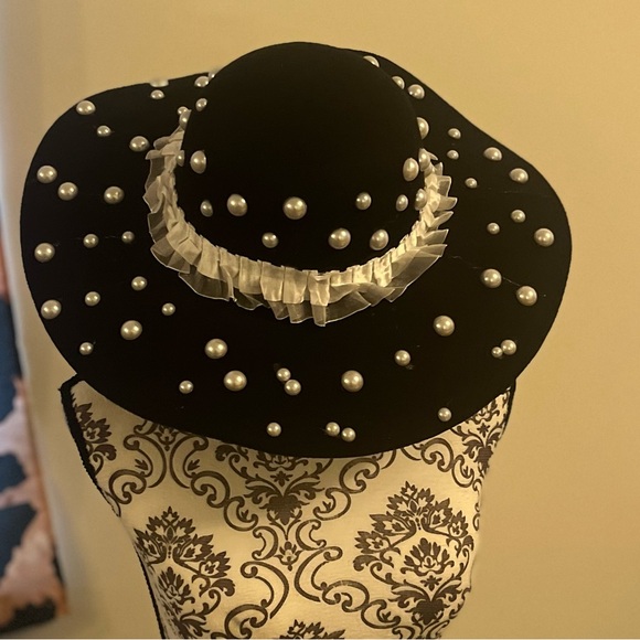 Accessories | Elegant Black Pearlembellished Hat | Poshmark